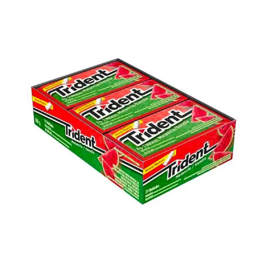 CHICLETE MONDELEZ TRIDENT 21X05G MELANCIA – Auxiliadora Atacado