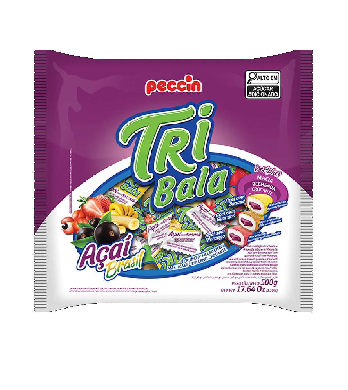 BALA PECCIN TRIBALA AÇAI SORTIDAS 500G – Auxiliadora Atacado